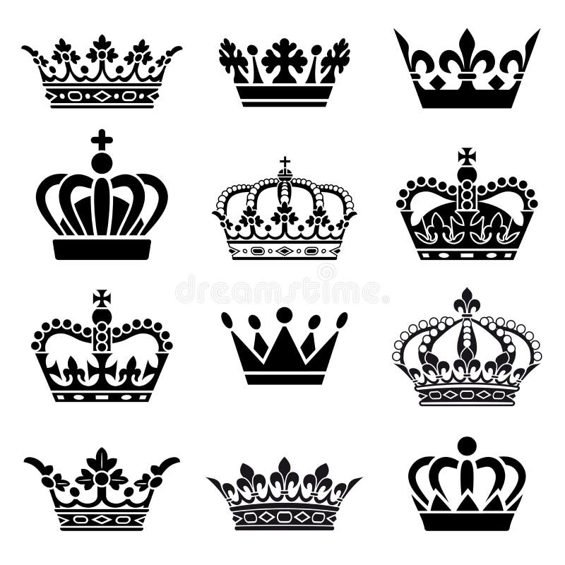 Collection of Vector Royal Crowns for Heraldic Design Stock Vector ...