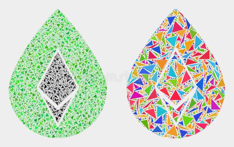 Vector Crystal Drop Mosaic Icon of Triangle Elements Stock Vector ...