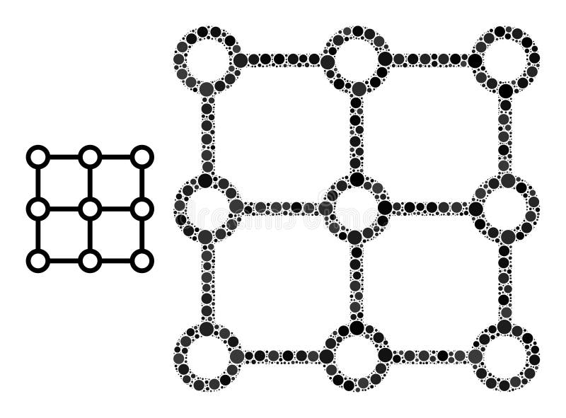 Vector Crystal Grid Centers Composition of Dots Stock Vector ...