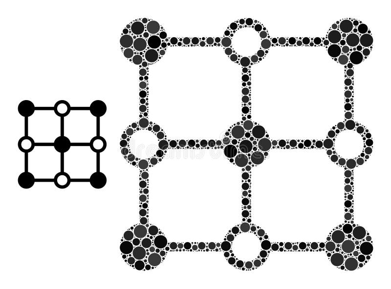 Vector Crystal Grid Nodes Collage of Dots Stock Vector - Illustration ... Vector Crystal Grid Nodes Collage of Dots Stock Vector - Illustration ...