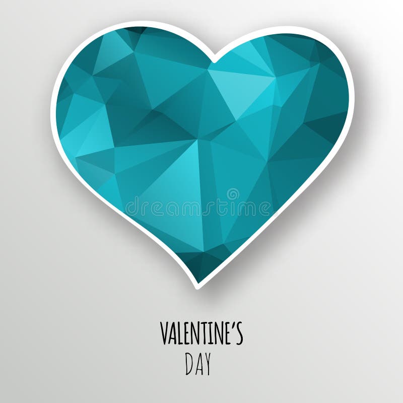 Vector Crystal Heart Isolated on White Background. Stock Vector ...