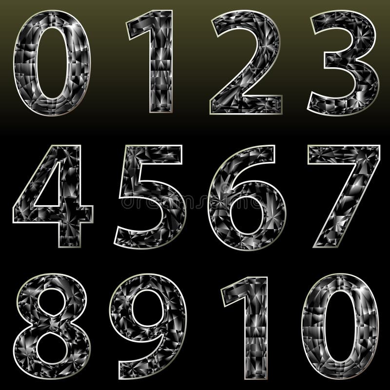 Vector Crystal Numbers stock vector. Illustration of black - 23757395