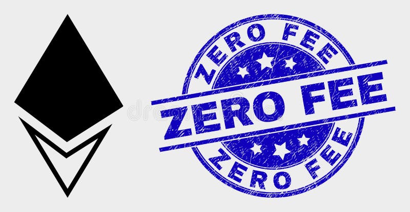 Vector Crystal Icon And Distress Zero Fee Stamp Stock Vector ...