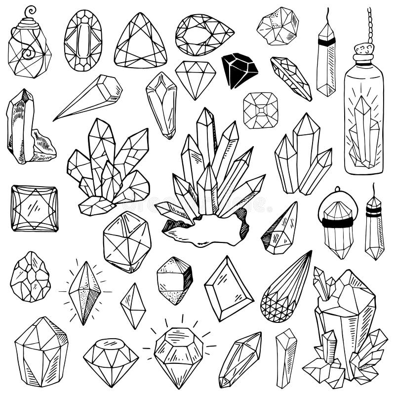 Vector Crystals Set stock vector. Illustration of medallion - 135047565