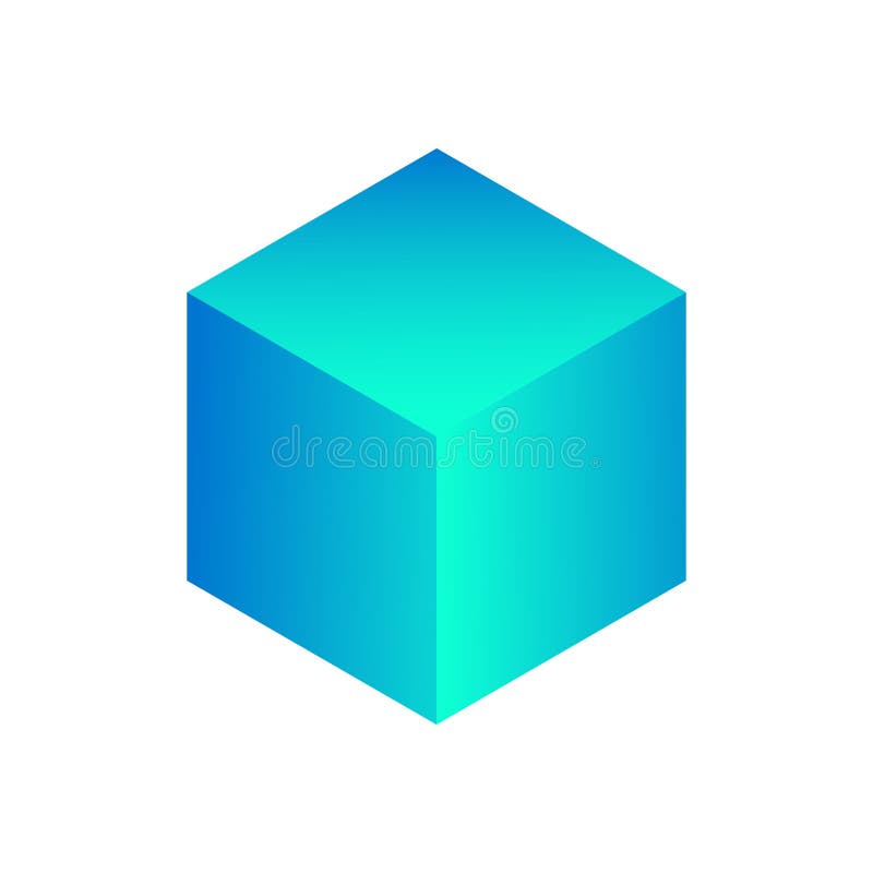 Vector Cube With Gradients For Game Icon Packaging Design Or Logo Cube Illustration Isolated