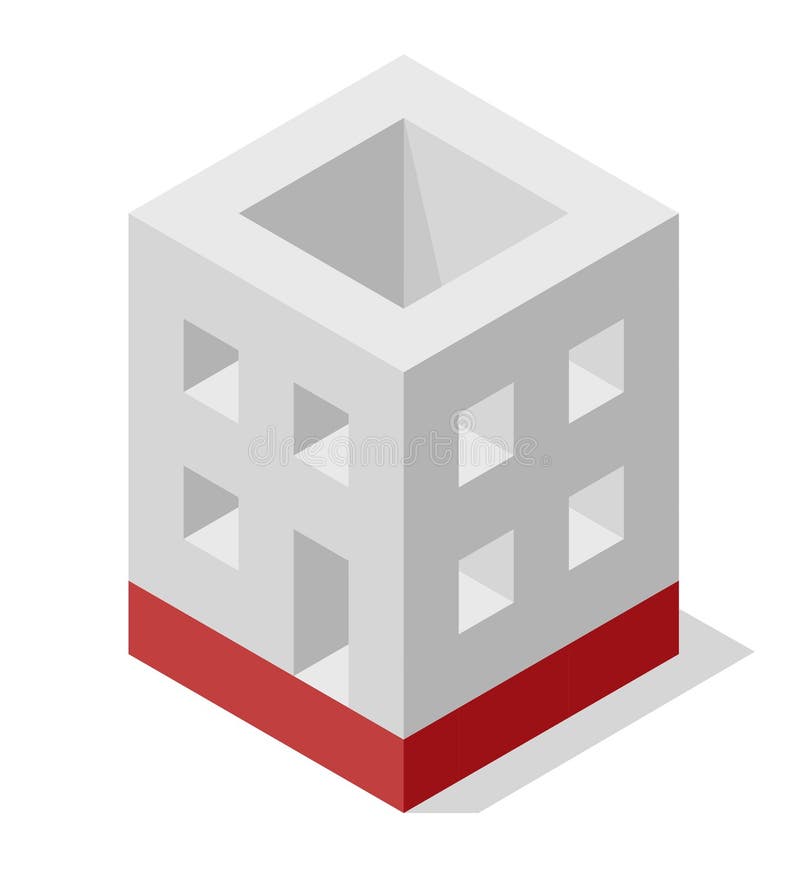 Vector Cube Shape Evoking the Rough Construction of House. Minimalistic ...