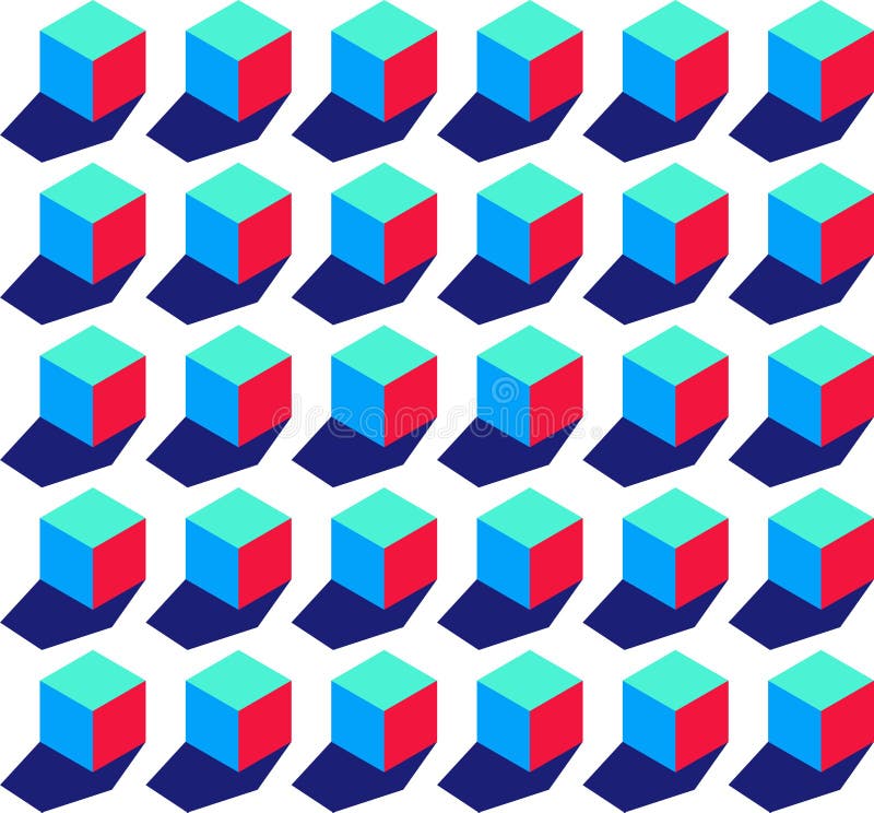 Vector Cubes, Optical Illusion, Seamless Mosaic, Punchy Forms and Colors that Demand Attention ...