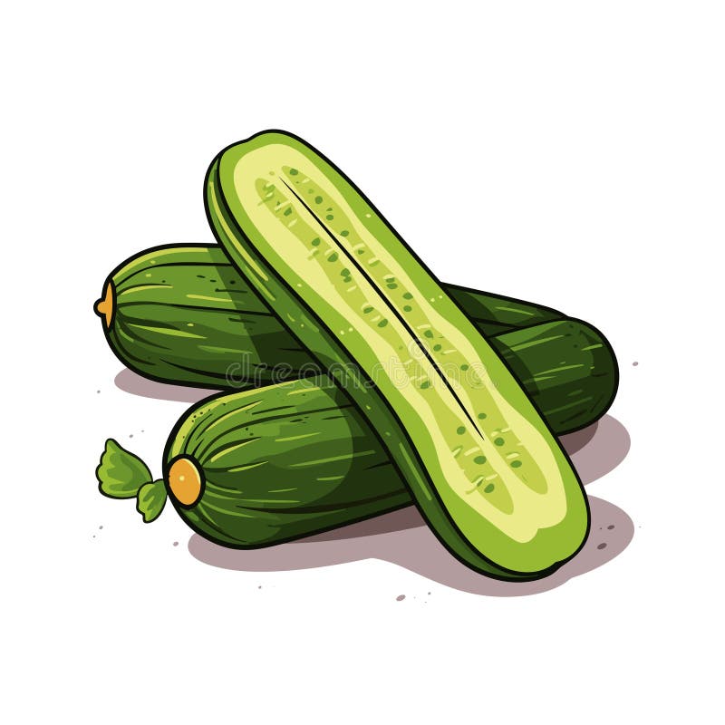 Vector of Cucumbers Arranged Side by Side Stock Vector - Illustration ...