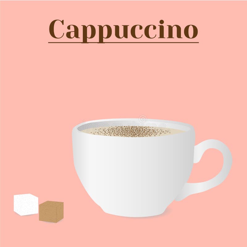 Vector cup of cappuccino stock vector. Illustration of graphic - 55105501