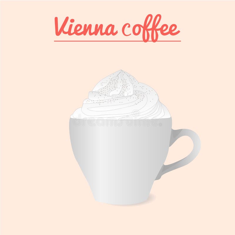 Vector Cup of Vienna (Viennese) Coffee Stock Vector - Illustration of ...