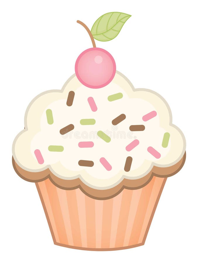 Vector Cupcake with Cherry. Cupcake Vector Illustration Stock Vector ...