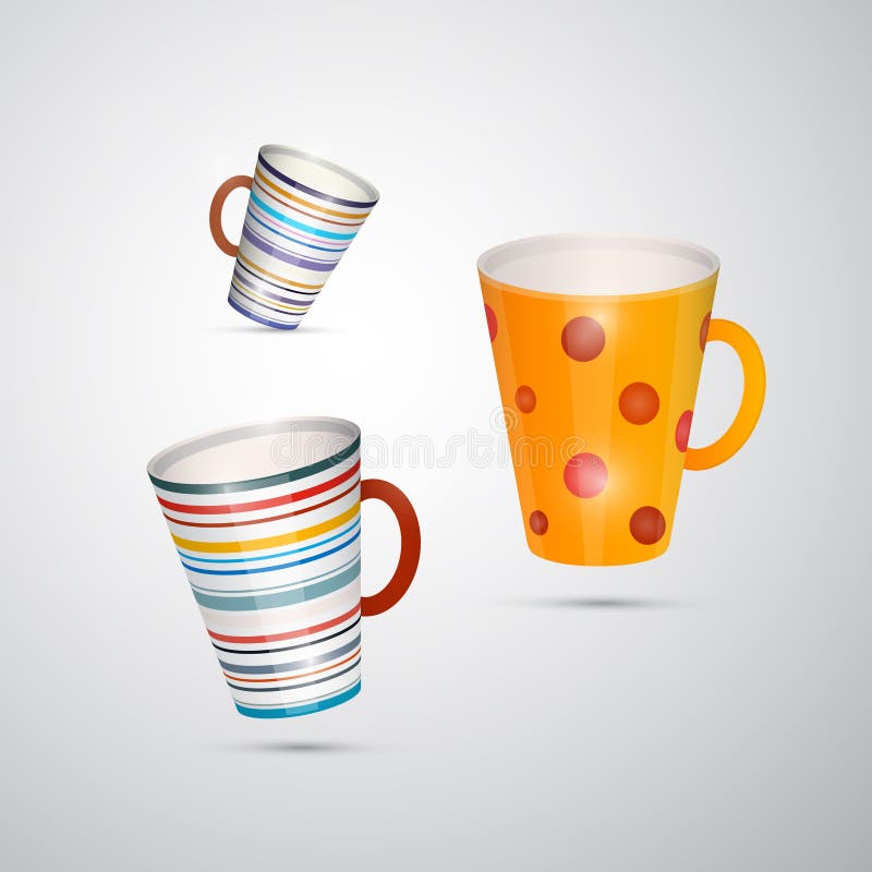 Vector Cups Set stock vector. Illustration of icon, morning - 37844555