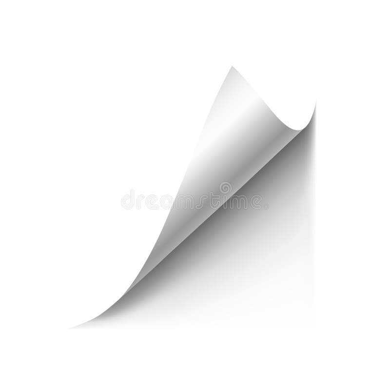 Vector of Curled Paper Corner. White Sheet is Curled at the Edge ...