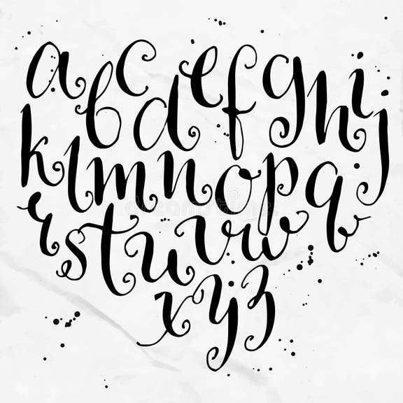 Vector Curly Alphabet. Artistic Hand Drawn Stock Vector - Illustration ...