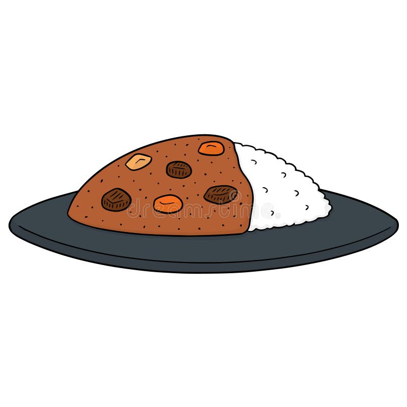 Vector set of curry rice stock vector. Illustration of carrot - 117623411