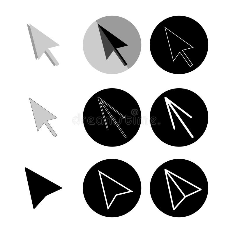 Vector Cursor Arrows Set. Mouse Arrows Icons Collection. Stock Vector ...