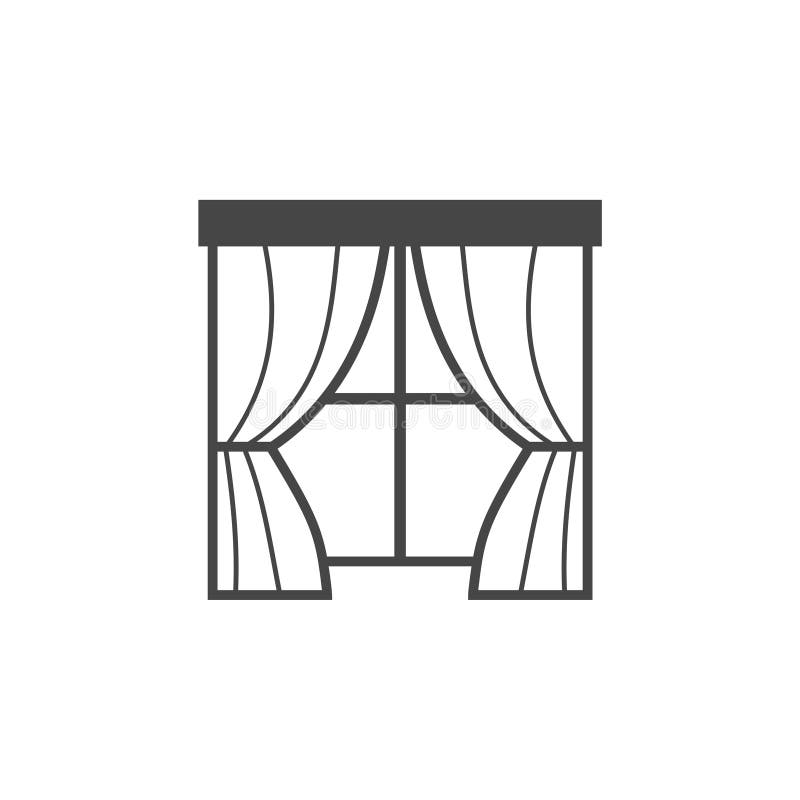 Vector Curtain Icon - Illustration Stock Vector - Illustration of ...