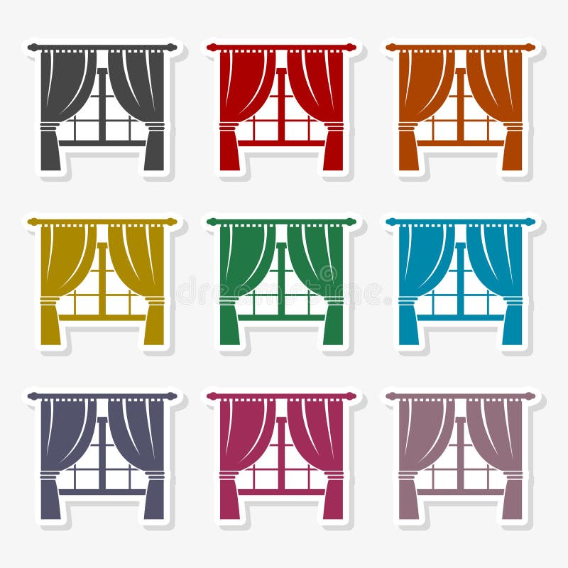 Vector Curtain Icon - Illustration Stock Vector - Illustration of ...