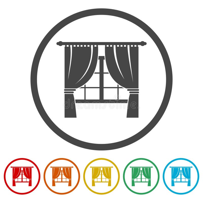 Vector Curtain Icon - Illustration Stock Vector - Illustration of ...