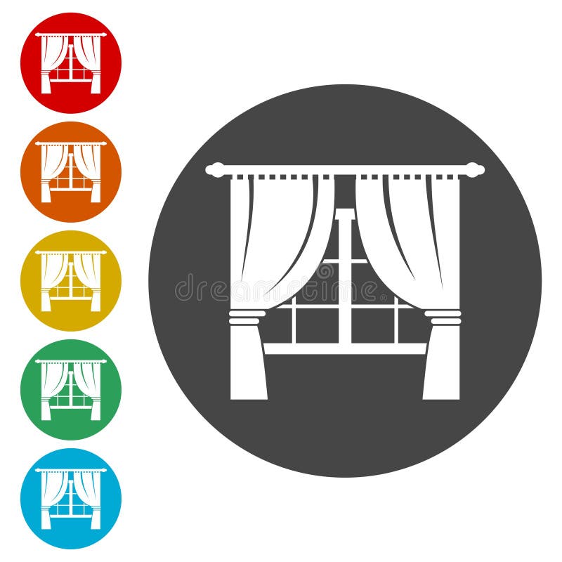 Vector Curtain Icons Set - Illustration Stock Vector - Illustration of ...