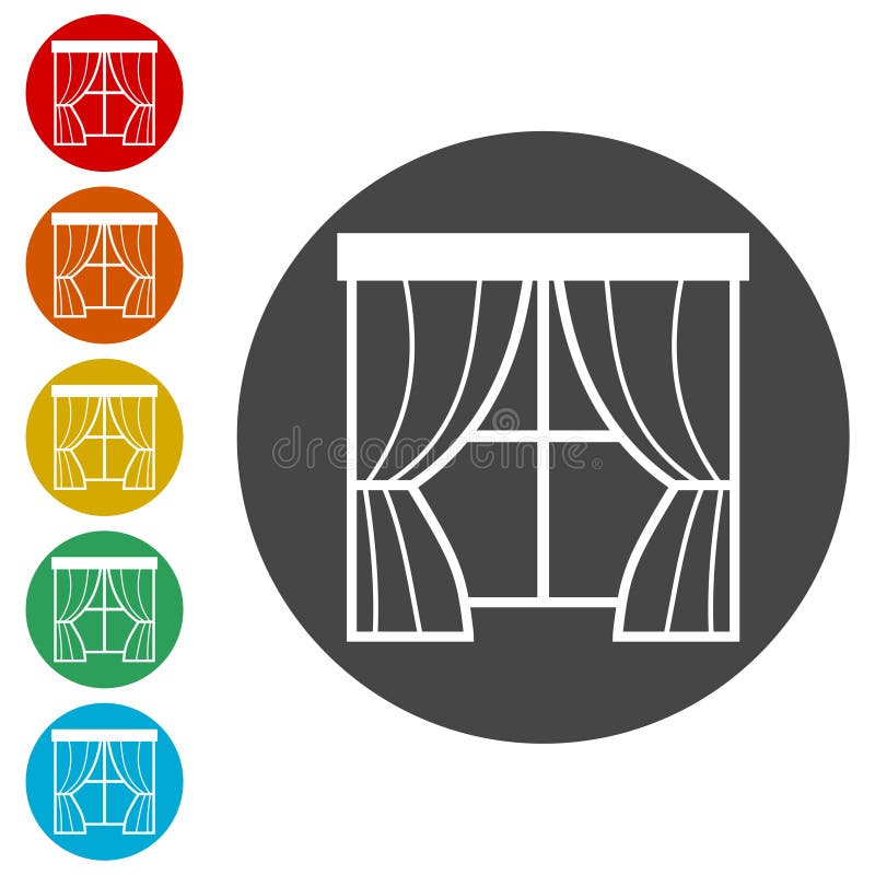 Vector Curtain Icons Set - Illustration Stock Vector - Illustration of ...