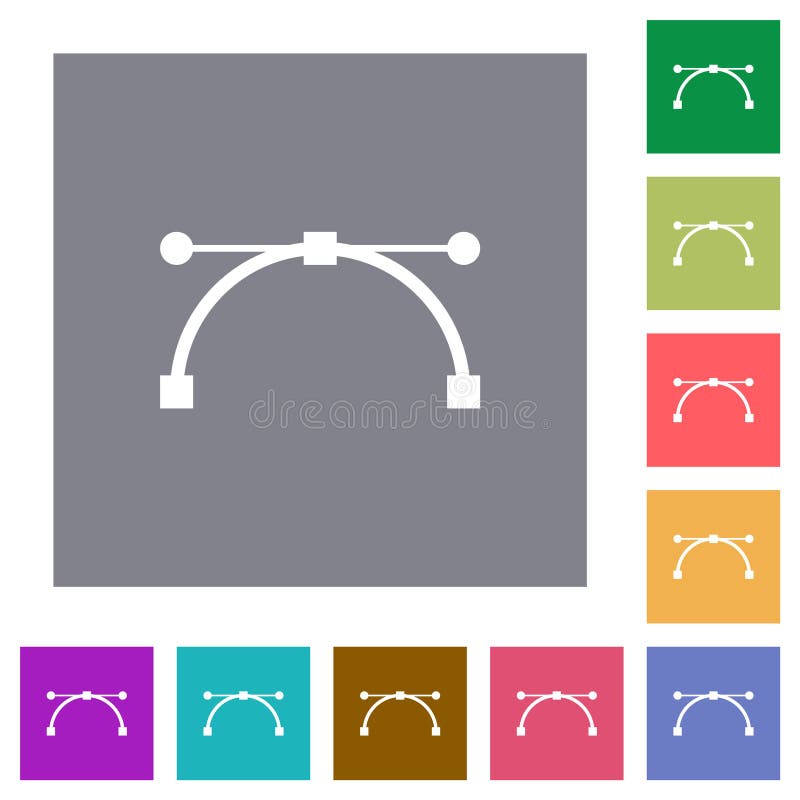Vector Curve and Edit Points Square Flat Icons Stock Vector ...