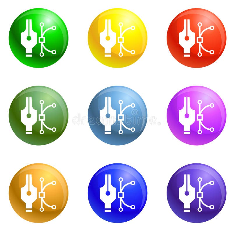 Vector Curve Icons Set Vector Stock Vector - Illustration of flat ...