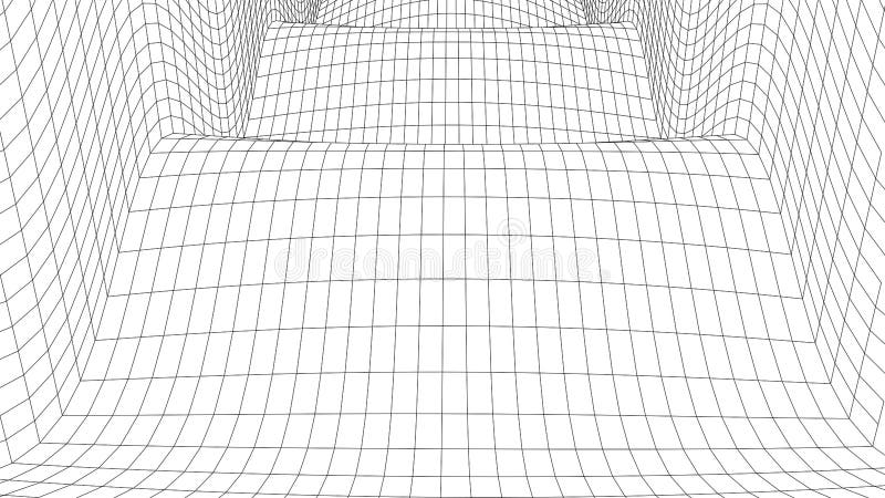 Vector Curved Perspective Grid. Detailed Lines Forming an Abstract ...