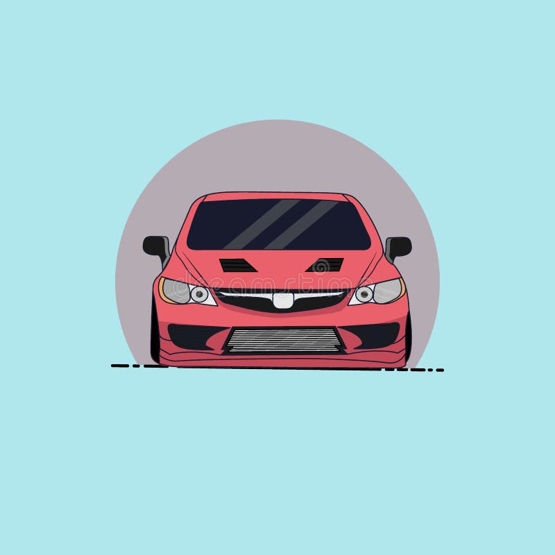 Vector Custom Car Flat Design Stock Vector - Illustration of black ...