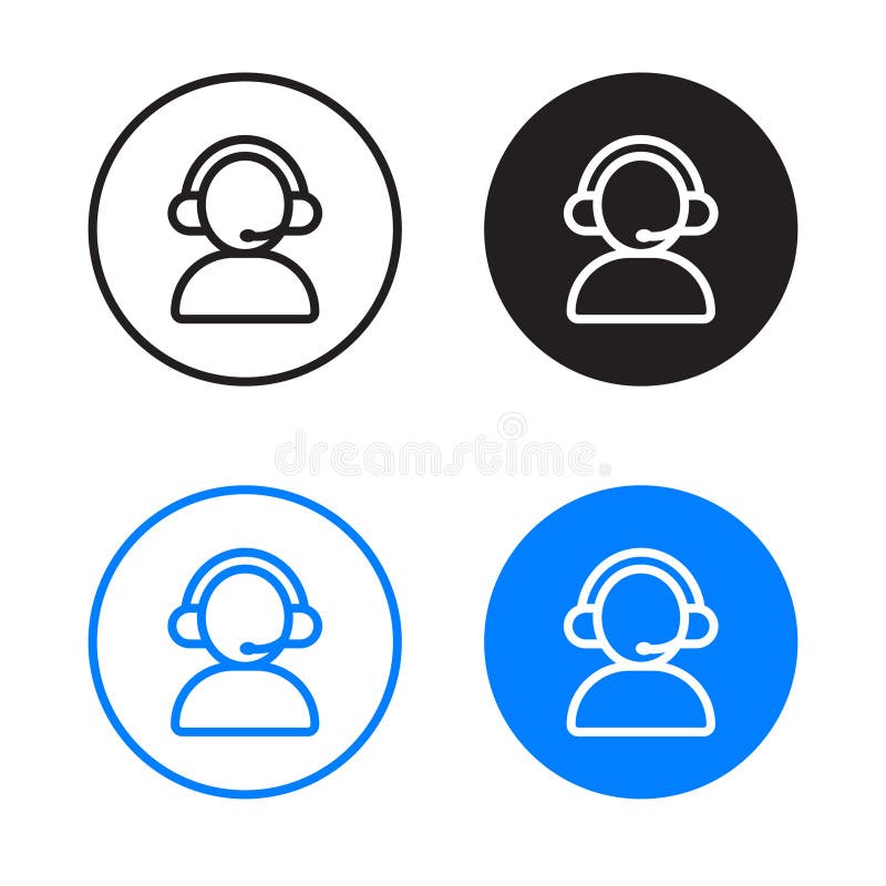 Vector Customer Service Icon Black and White Stock Vector ...