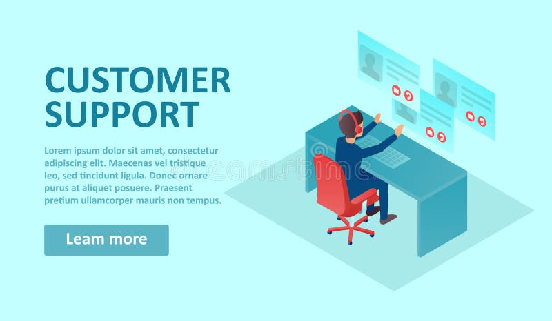 Vector of a Customer Support Agent Chatting Online Stock Vector ...