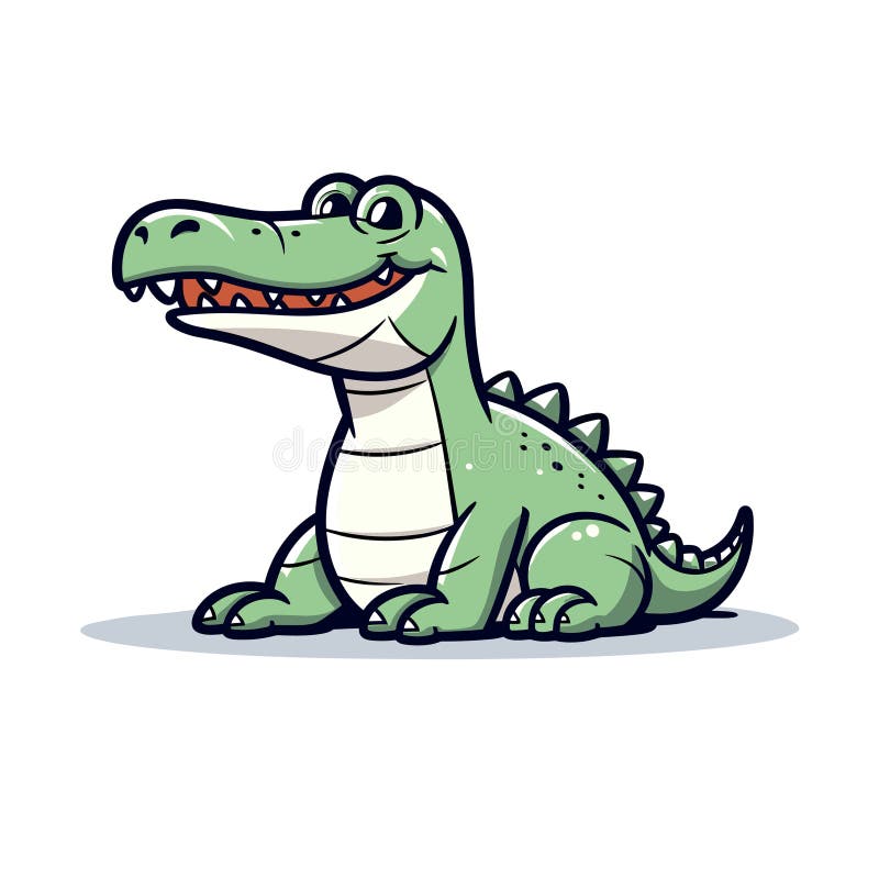 Vector of a Cute Cartoon Alligator Sitting on the Ground Stock Vector ...