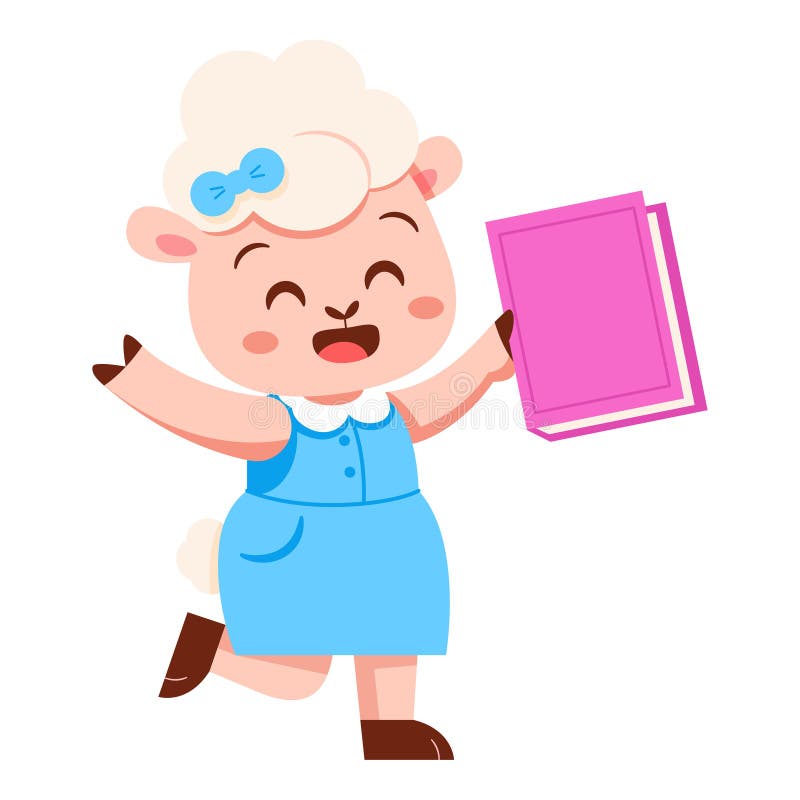 Vector Cute Cartoon Animal Reading Isolated Illustration Stock Vector ...