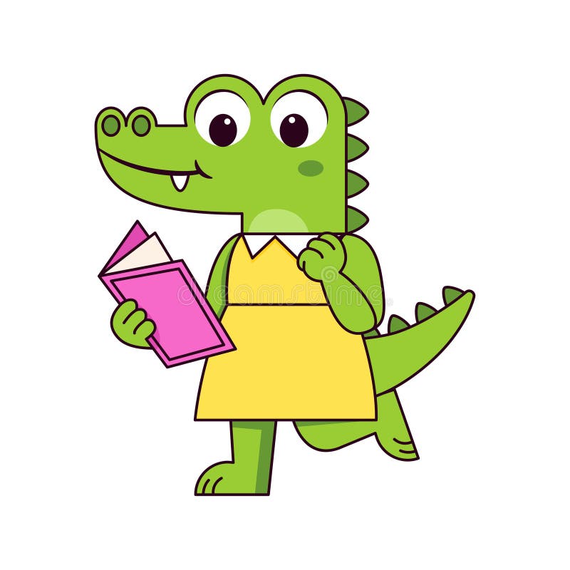 Vector Cute Cartoon Animal Reading Isolated Illustration Stock Vector ...