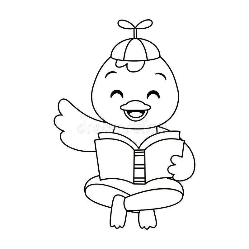 Vector Cute Cartoon Animal Reading Isolated Illustration Stock Vector ...