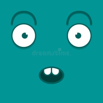 Vector Cute Cartoon Blue Surprised Face Stock Illustration ...