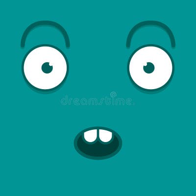 Vector Cute Cartoon Blue Surprised Face Stock Illustration ...