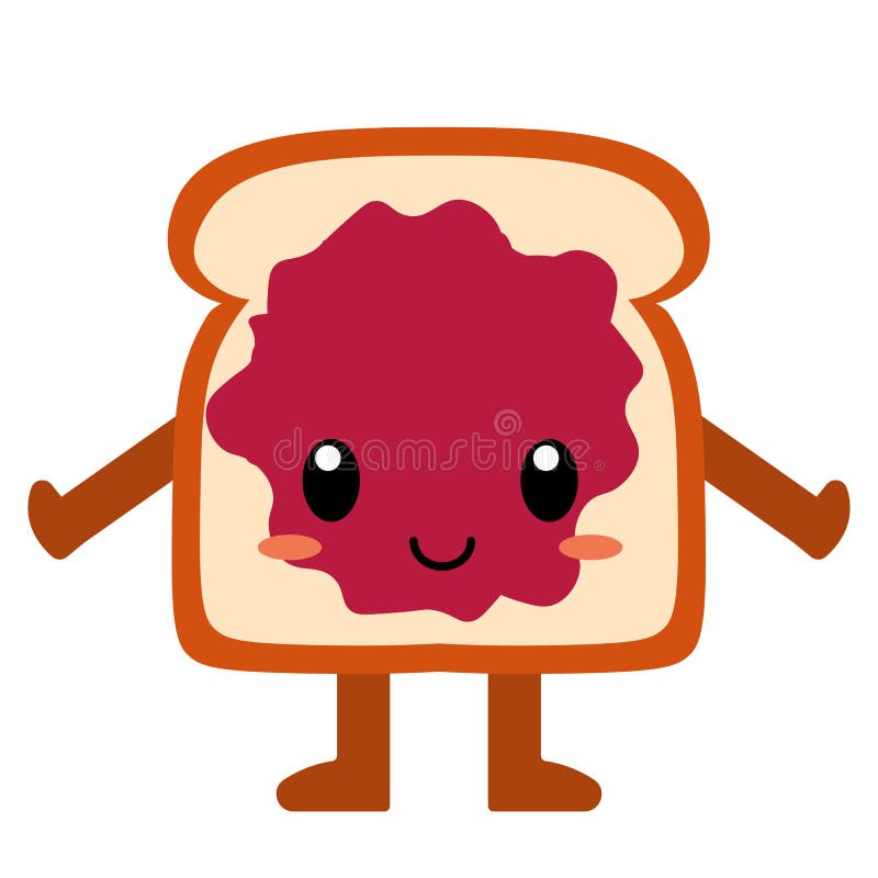 Cartoon Slice Of Bread With Jam Stock Vector - Illustration of good ...