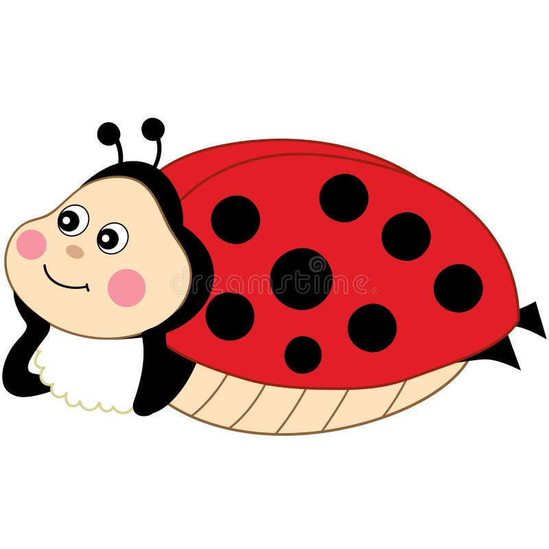 Vector Cute Cartoon Ladybug Resting Stock Vector - Illustration of ...