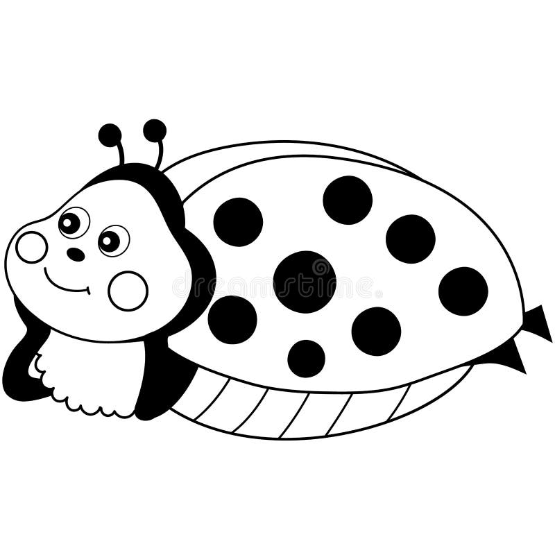 Vector Cute Cartoon Ladybug Resting Stock Vector - Illustration of ...