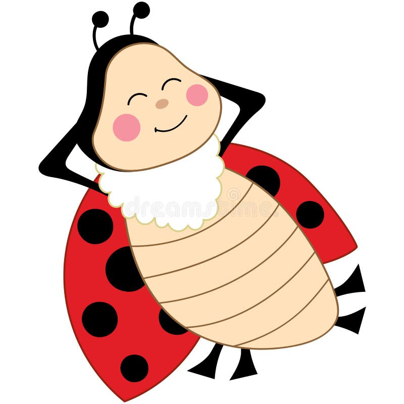 Vector Cute Cartoon Ladybug Sleeping Stock Vector - Illustration of ...