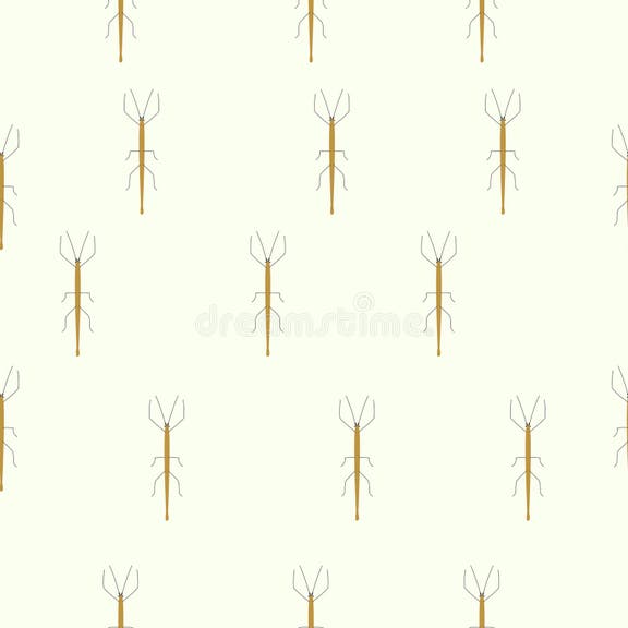 Vector Cute Cartoon Pattern Stick Insect Stock Vector - Illustration of ...