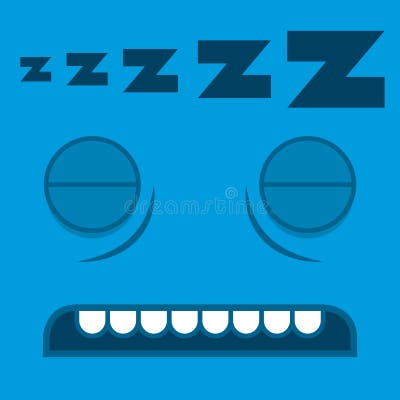 A Vector Cute Cartoon Sleeping Blue Face Stock Illustration ...