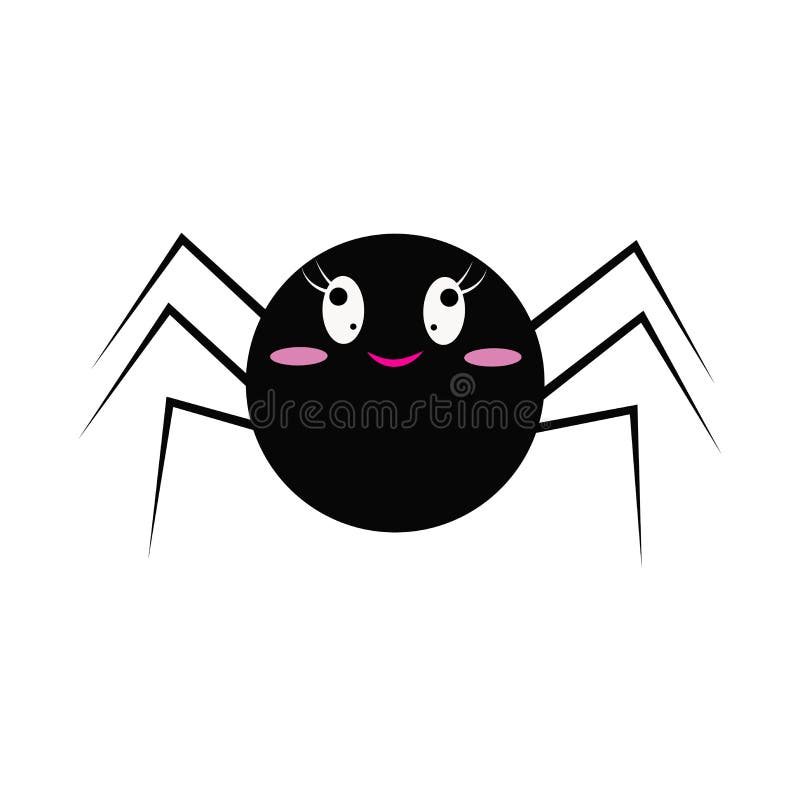 Vector Cute Cartoon Spider on White Background Stock Vector ...