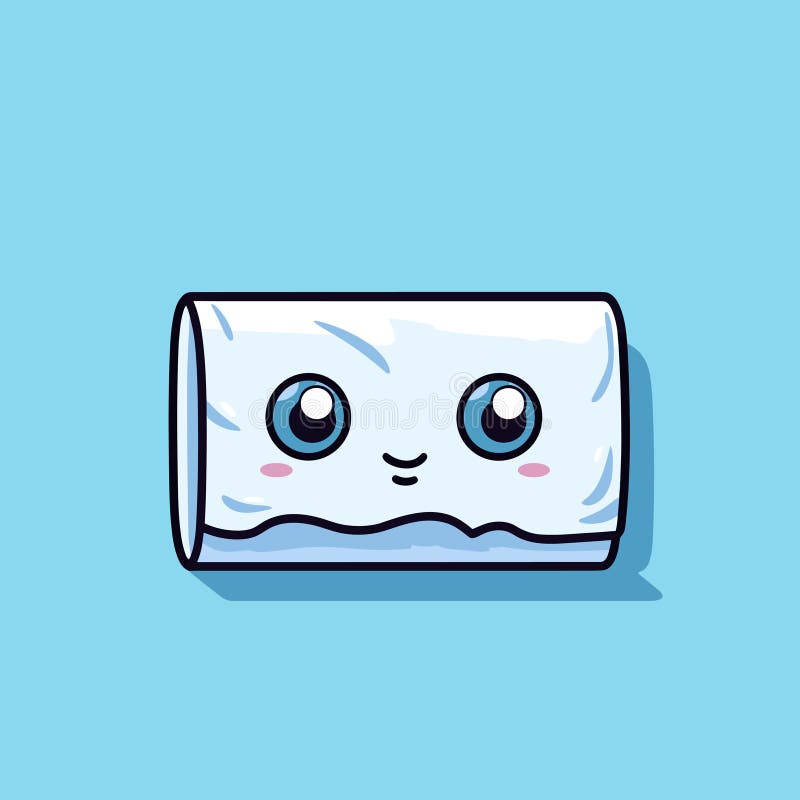 Vector of a Cute Cartoon Toilet Paper Roll with Eyes Stock Vector ...