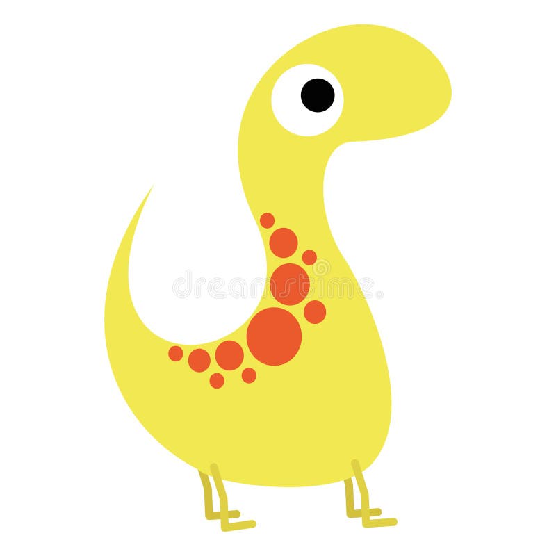 A Vector Cute Cartoon Yellow Dinosaur Isolated Stock Vector ...
