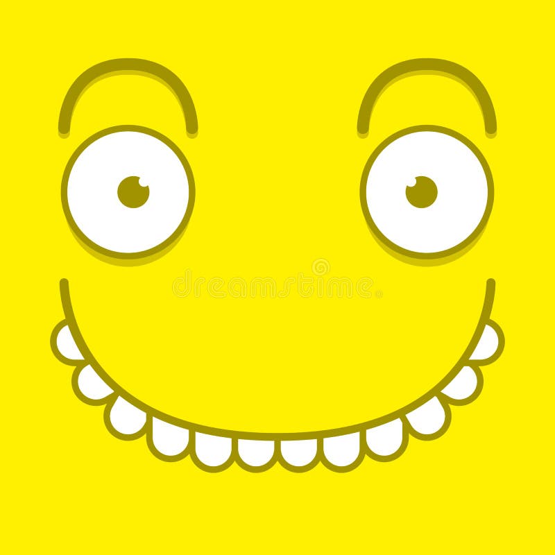 A Vector Cute Cartoon Yellow Happy Face Stock Illustration ...