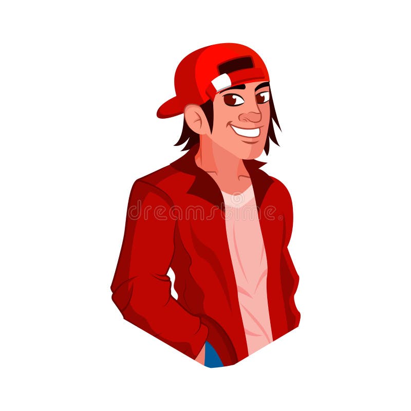 Vector Cute Cartoon Cute Young Man Isolated Stock Vector - Illustration ...