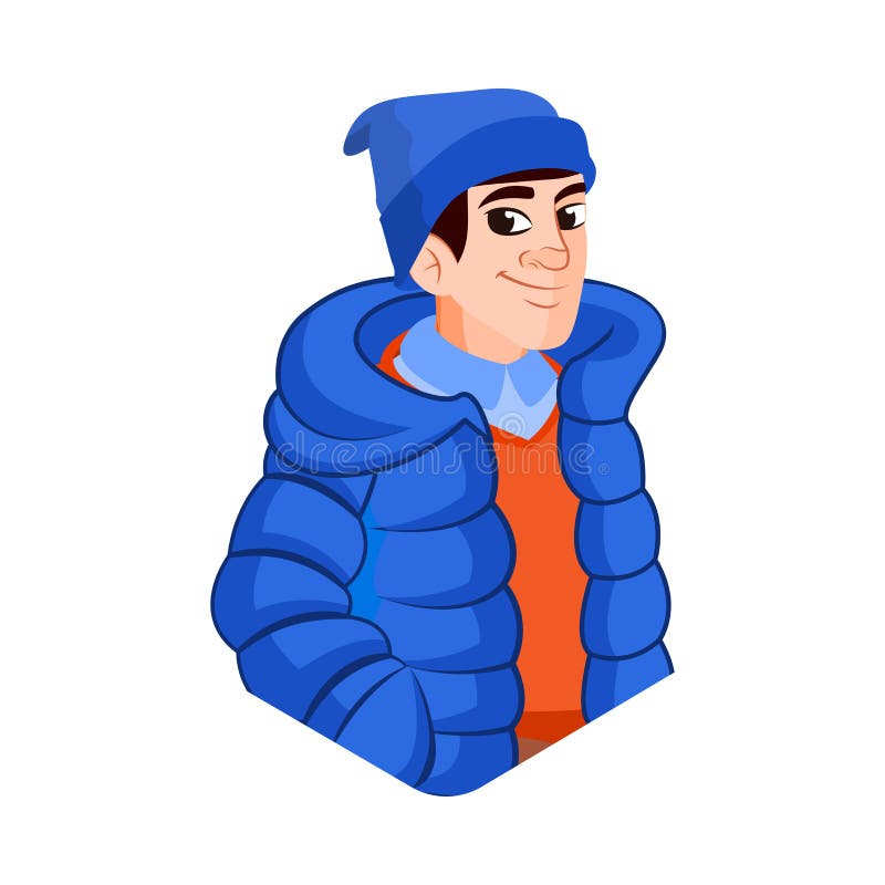 Vector Cute Cartoon Cute Young Man Isolated Stock Vector - Illustration ...
