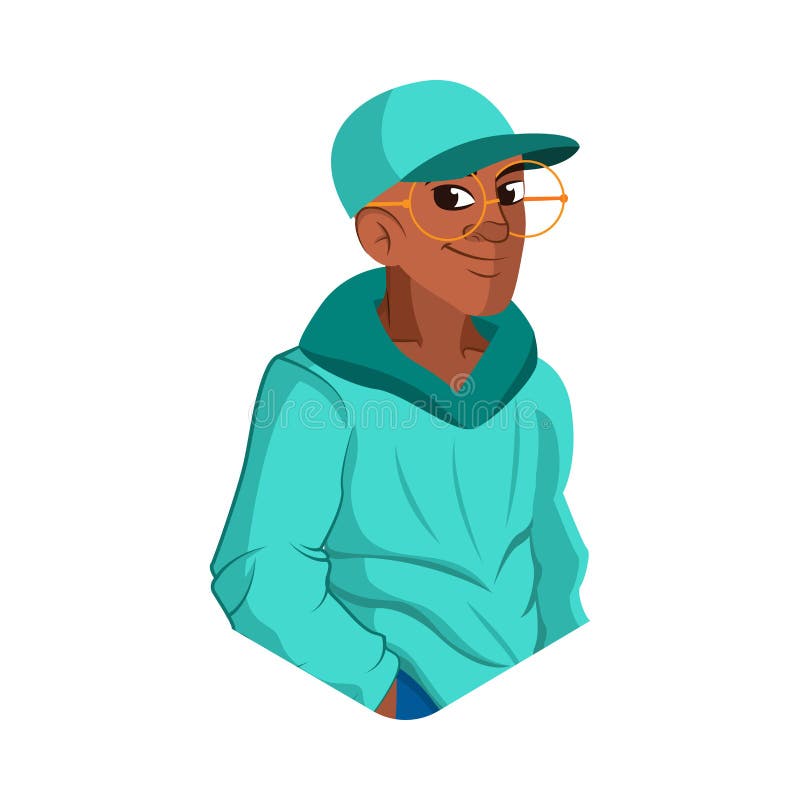 Vector Cute Cartoon Cute Young Man Isolated Stock Vector - Illustration ...